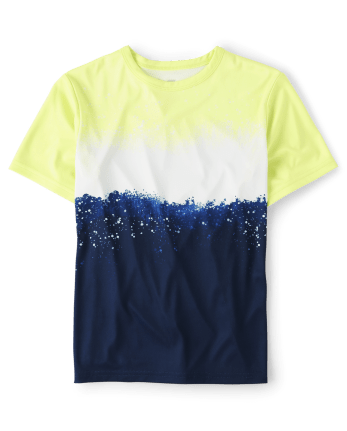 Boys Mix And Match Short Sleeve Print Performance Top - GREEN | The ...