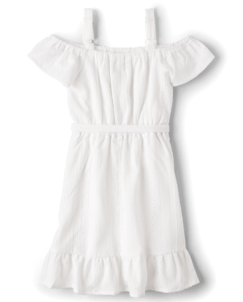 Girls Mommy And Me Sleeveless Eyelet Knit Off Shoulder Dress | The ...