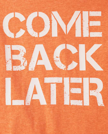 Boys Short Sleeve Come Back Later Graphic Tee | The Children's Place ...