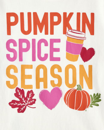 Girls Short Sleeve Pumpkin Spice Season Graphic Tee | The Children's ...