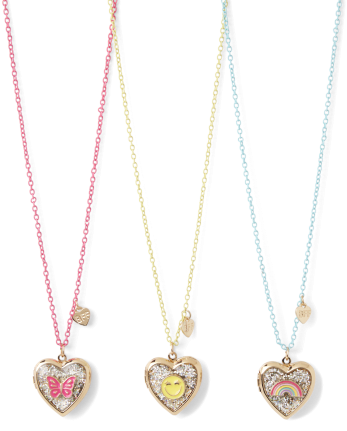 Girls Rainbow BFF Locket Necklace 3-Pack | The Children's Place - MULTI CLR