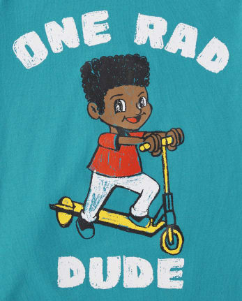Baby And Toddler Boys Short Sleeve One Rad Dude Graphic Tee - AQUA ...