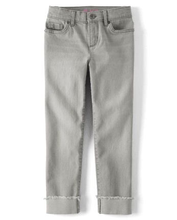 Girls Distressed Roll Cuff Straight Jeans | The Children's Place ...