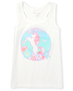 Girls Mix And Match Glitter Graphic Racerback Tank Top