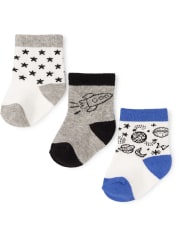 Baby Boys Space Socks 6-Pack