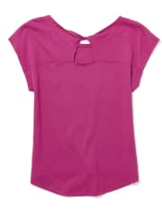 Girls Matchables Short Sleeve Twist Back Foil Graphic Top