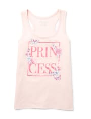 Girls Mix And Match Glitter Graphic Racerback Tank Top