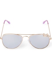 Girls Butterfly Metal Aviator Sunglasses