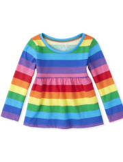 Baby And Toddler Girls Long Sleeve Print Top