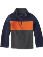 Toddler Boys Long Sleeve Colorblock Microfleece Half Zip Pullover