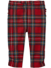 Baby Girls Christmas Plaid And Tutu Knit Pants 2-Pack