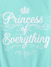 Girls Short Sleeve Glitter 'Princess Of Everything' Graphic Tee ...