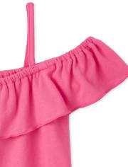 Girls Mix And Match Sleeveless Ruffle Off Shoulder Top | The Children's ...