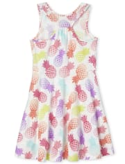 Girls Sleeveless Print Knit Racerback Dress | The Children's Place