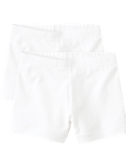 Girls Knit Cartwheel Shorts 2-Pack - WHITE | The Children's Place