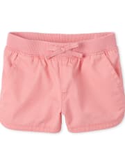 Baby And Toddler Girls Knit Waistband Woven Pull On Shorts | The ...