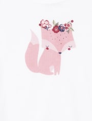 Baby Girls Long Sleeve Fox French Terry Jacket Short Sleeve Fox ...