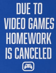 Boys Short Sleeve 'Wake Up Hit Snooze Repeat' And 'Due To Video Games ...