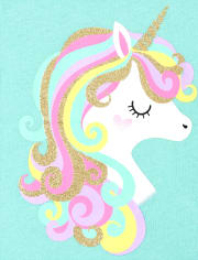 Baby And Toddler Girls Long Sleeve Unicorn Graphic Tee