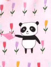 Baby And Toddler Girls Short Sleeve Panda Snug Fit Cotton Pajamas 2 ...