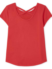 Girls Short Sleeve Animal Graphic Cross Back Top | The Children's Place