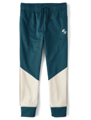 Boys Active PLACE Sport Colorblock Fleece Knit Performance Jogger Pants ...