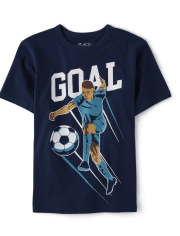 Boys Short Sleeve Soccer Goal Graphic Tee | The Children's Place - TIDAL