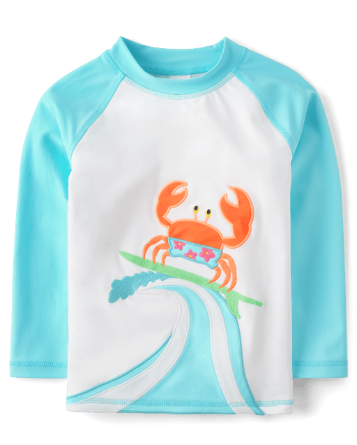 Boys Long Sleeve Crab Rashguard - Splish-Splash - BLUE | Gymboree