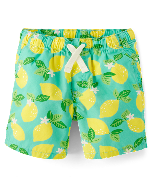 Boys Lemon Pull On Shorts - Little Essentials - GREEN | Gymboree