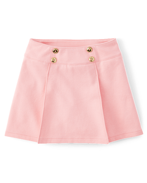 Girls Pleated Button Ponte Skort - Classroom Cutie - FUZZY PINK CL ...