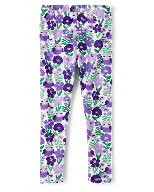 Girls Floral Owl Print Leggings - Classroom Cutie - BUNNYS TAIL | Gymboree