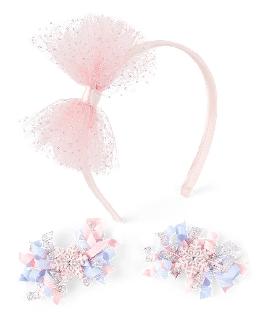 Girls Bow 3-Piece Hair Set - Little Snowflake - MULTI | Gymboree