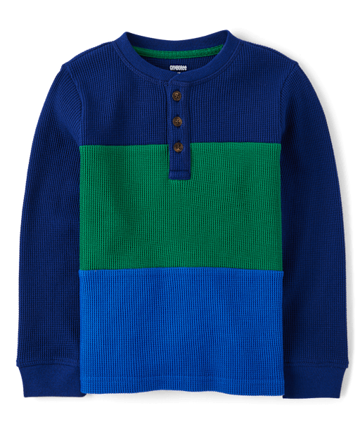 Boys Long Sleeve Colorblock Henley Top - Dino Friends - BLUE | Gymboree CA