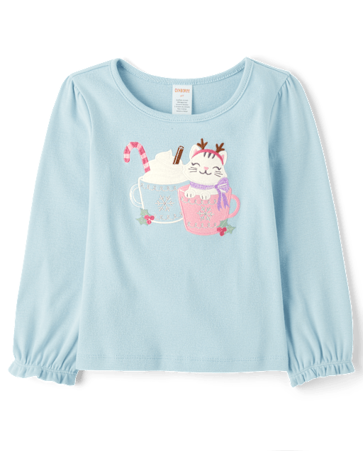 Girls Long Sleeve Hot Chocolate Top - Little Snowflake - BLUE | Gymboree