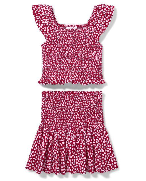 Tween Girls Sleeveless Flutter Top and Skirt 2-Piece Outfit Set | The ...