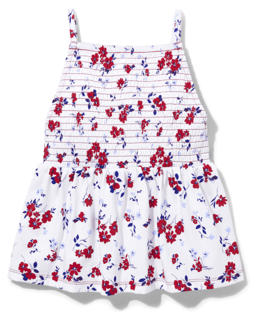 Tween Girls Sleveless Smocked Peplum Tank Top - RUBY | The Children's Place