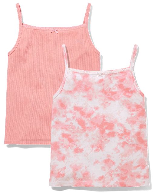 Tween Girls Sleeveless Lace Trim Ribbed Cami 2-Pack - ROSE PETAL | The ...