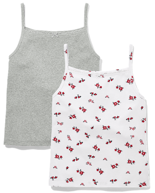 Tween Girls Sleeveless Lace Trim Ribbed Cami 2-Pack | The Children's ...