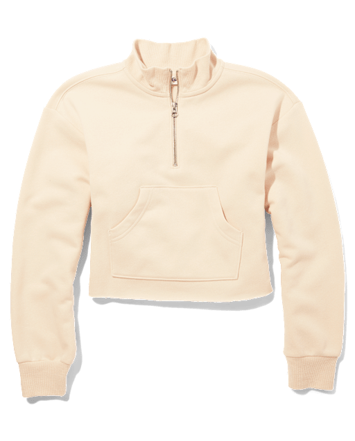 Tween Girls Long Sleeve Fleece Half Zip Sweatshirt - FRAPPE | The ...