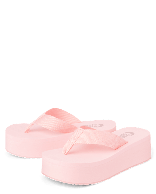 platform flip flops pink