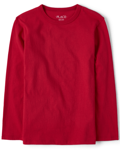 Boys Regular Long Sleeve Basic Layering Tee - RUBY | The Children's Place