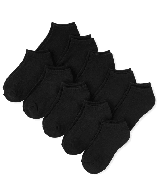 Unisex Kids Cushioned Ankle Socks 10 Pack BLACK The Children s Place