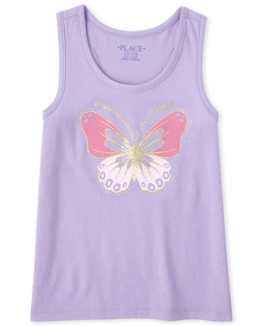 Girls Mix And Match Sleeveless Glitter Graphic Racerback Tank Top | The ...