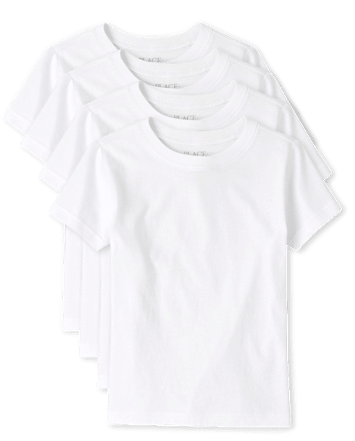 Boys Short Sleeve Basic Layering Tee 4-Pack | The Children's Place - WHITE