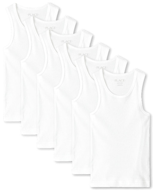 Boys Sleeveless Tank Top 6-Pack - WHITE | The Children's Place