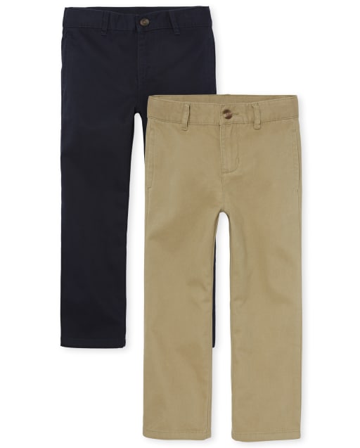 Kids Uniform Relaxed Chino Pants 2-Pack - MULTI | The Children's Place
