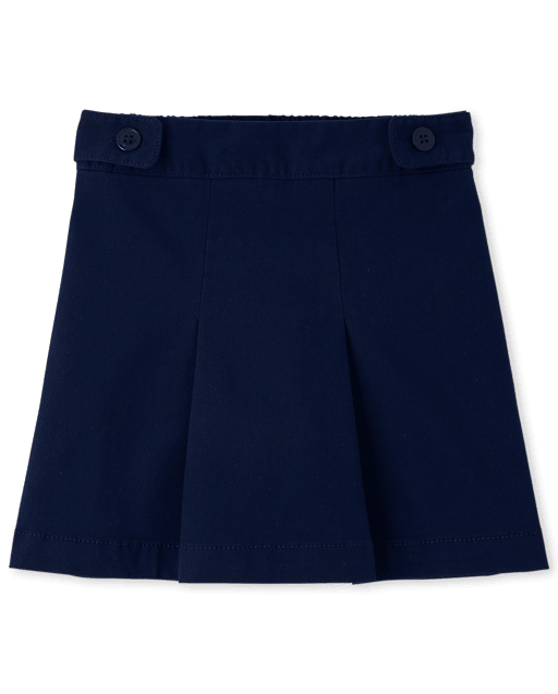 Girls Uniform Wrinkle Resistant Twill Woven Button Skort - TIDAL | The ...