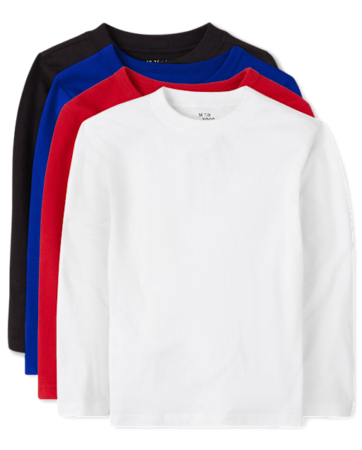 Baby And Toddler Boys Long Sleeve Basic Layering Tee 4-Pack - MULTI ...