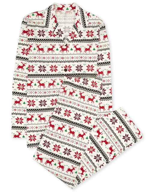 Unisex Adult Matching Family Christmas Long Sleeve Reindeer Fairisle ...