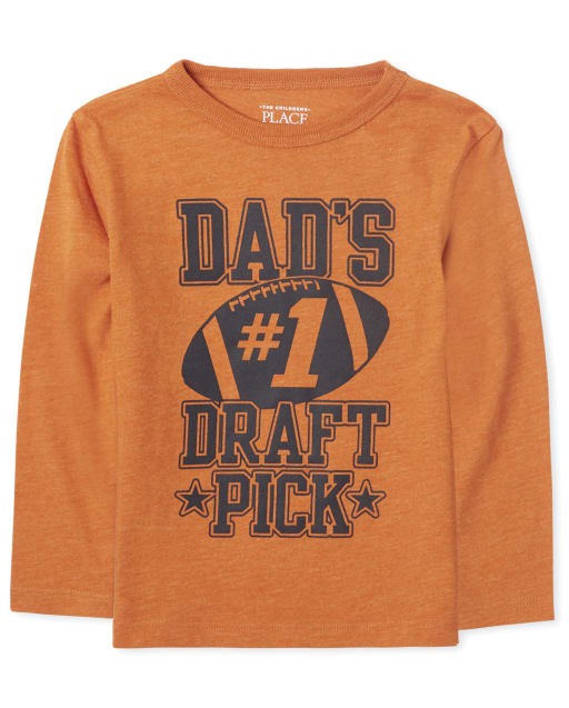 Baby And Toddler Boys Long Sleeve 'Dad's Number 1 Draft Pick' Football ...